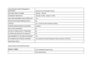 Recce forms for turn of the tide | PPT