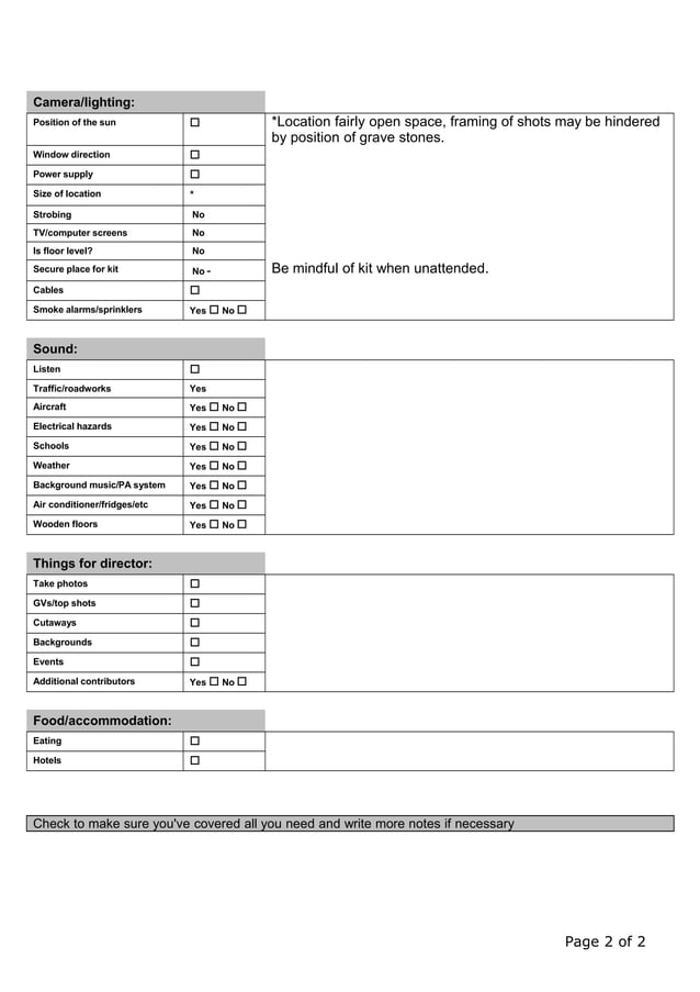 Recce checklist(1) | DOC