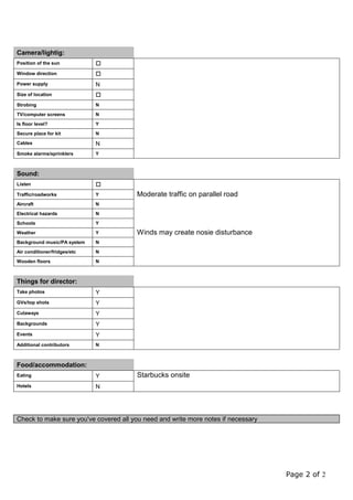 Recce checklist(1) | DOC