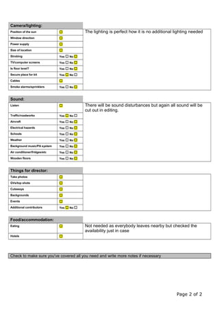 Recce checklist norwich underpass | PDF