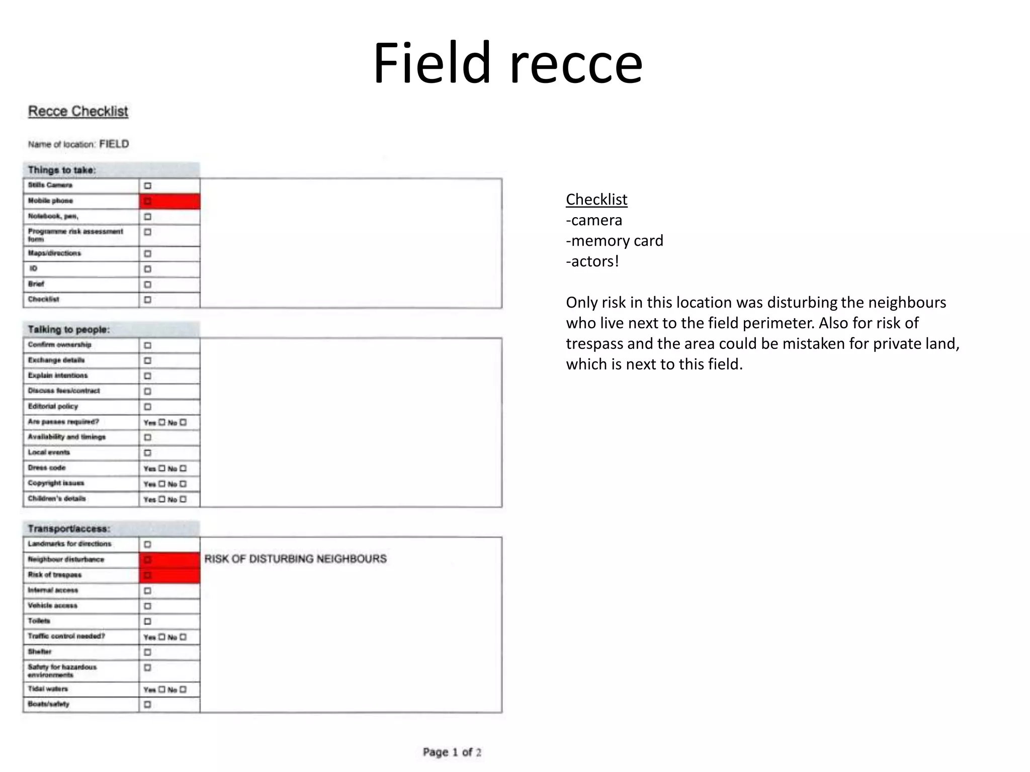 Recce documents | PPT