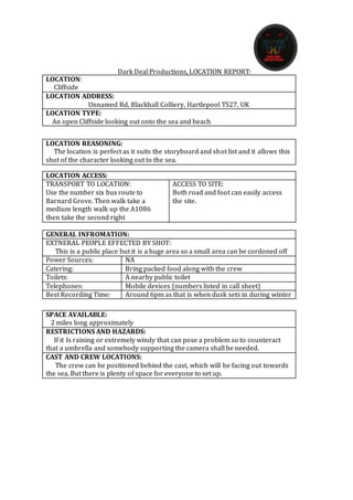 Recce location reports | DOCX | Houses | Real Estate