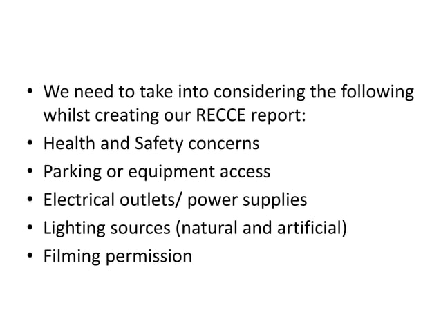 Recce report | PPT