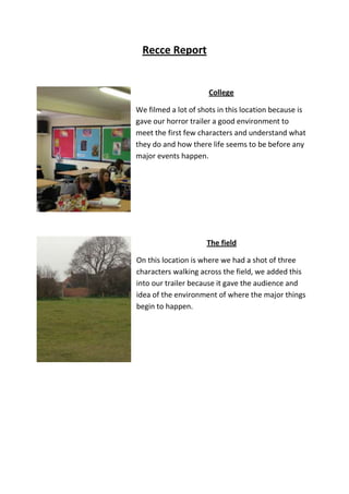 Recce report a2 | PDF