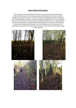 Recce shots of location | DOCX