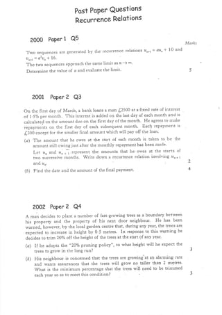 Reccurence relations | PDF