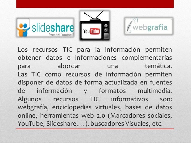 Planificación con recursos TIC: Recursos TICS