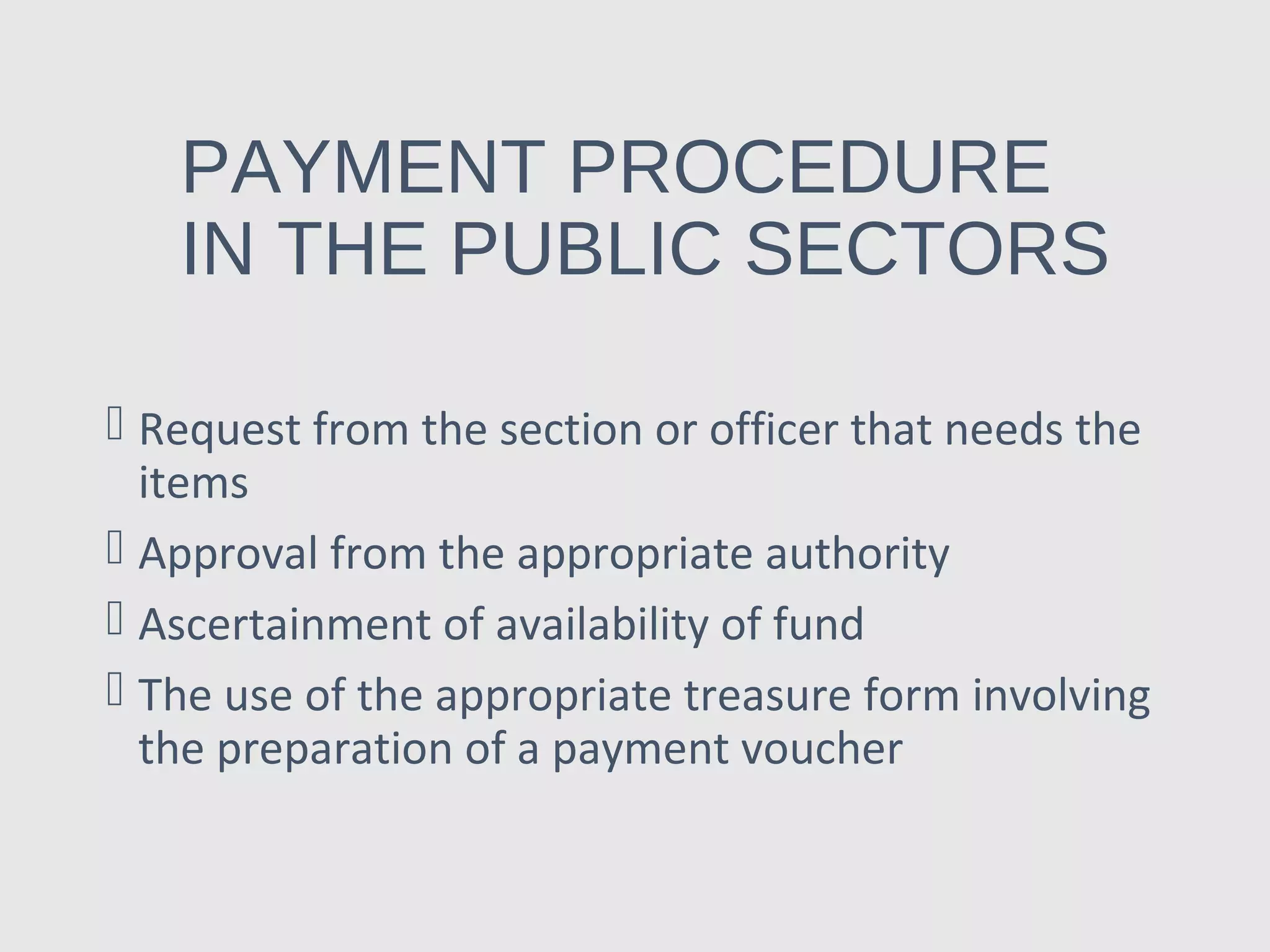 Receipt and payment procedures in public service | PPT
