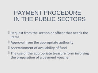 Receipt and payment procedures in public service | PPT