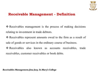 Commerce:Receivables Management | PPT