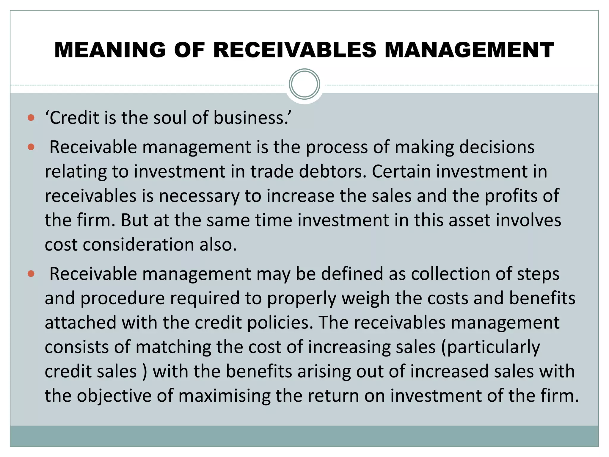 Receivable management presentation1 | PPTX