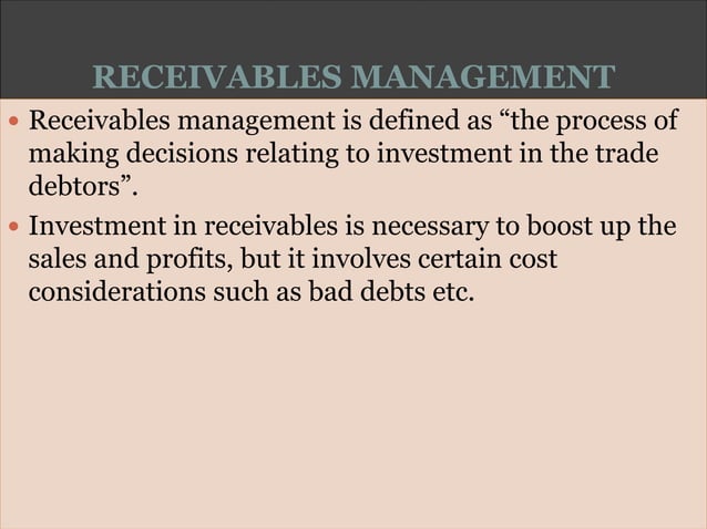 Receivables and inventory mgt | PPTX