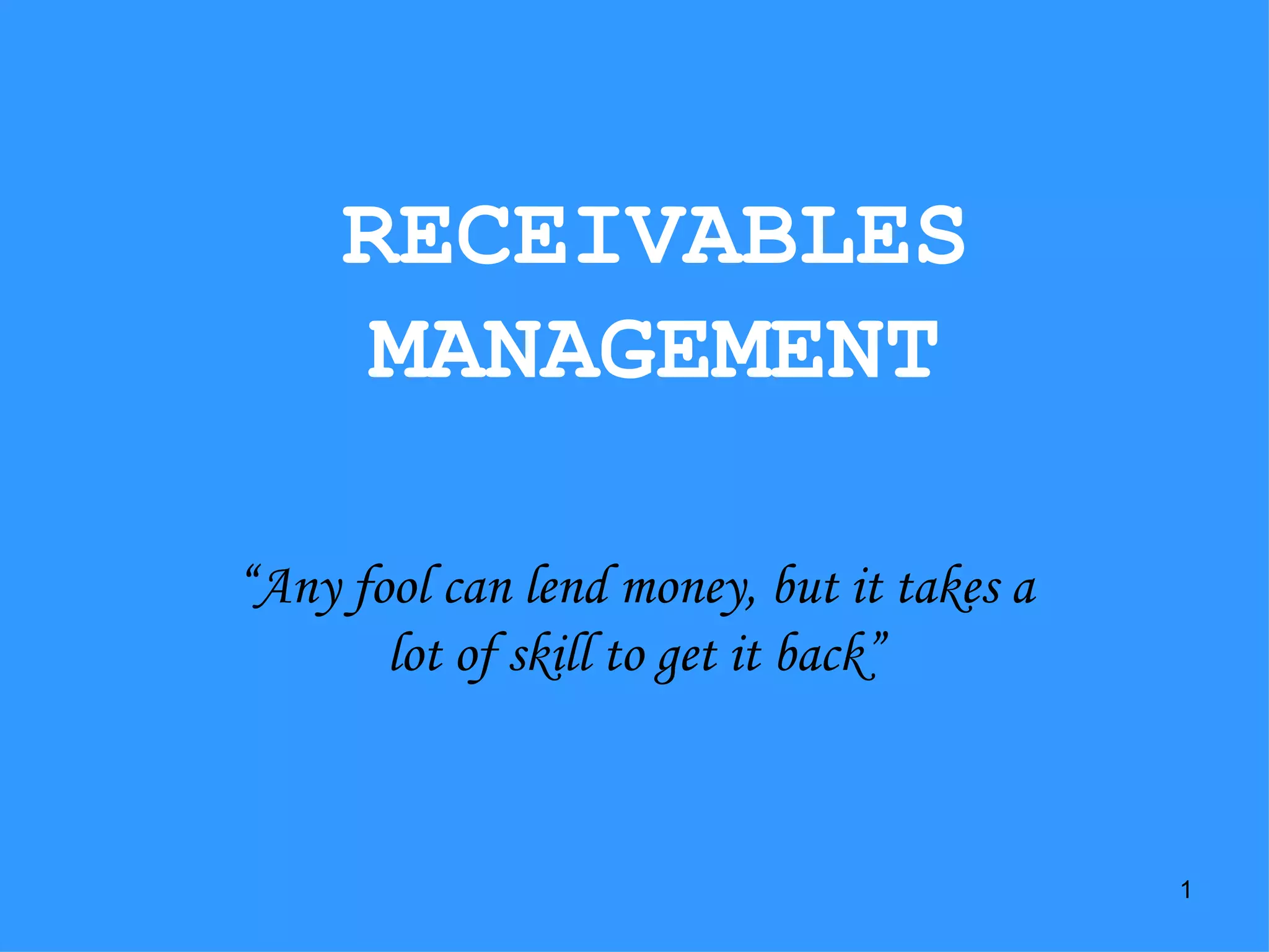 Receivables Management | PPT