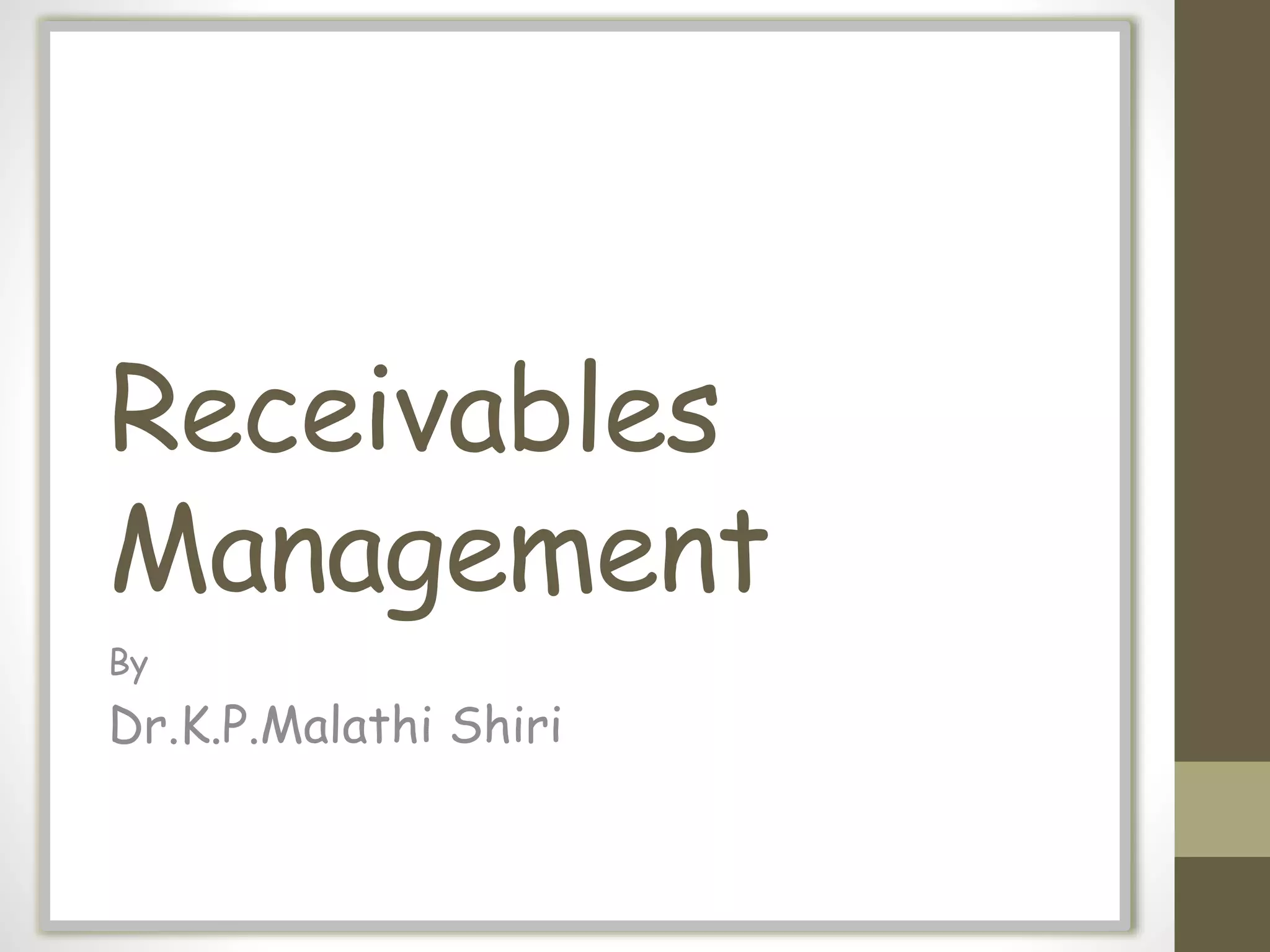 Receivables management | PPTX