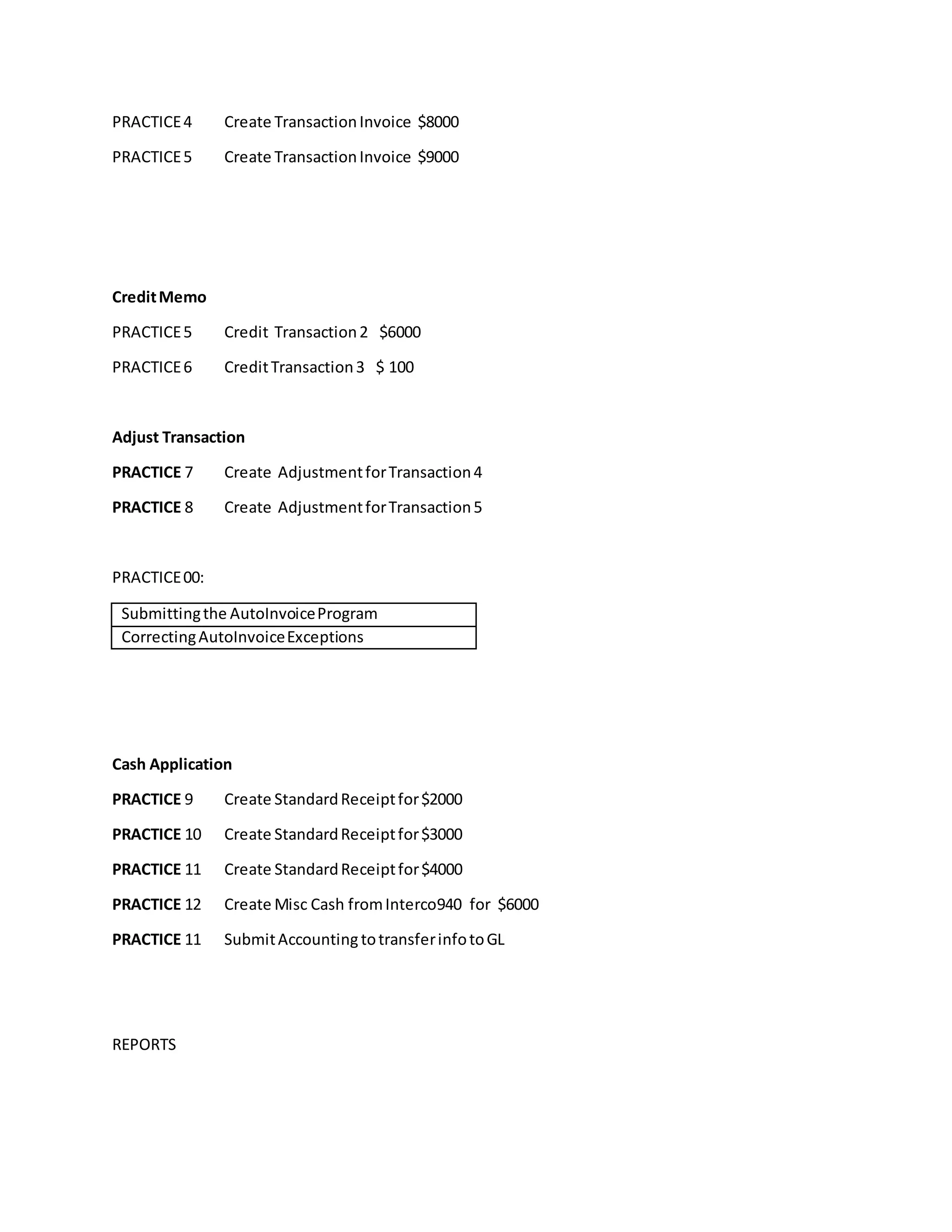 Receivables training case study | DOCX