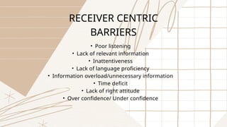 Receiver centric barriers in communication | PPT