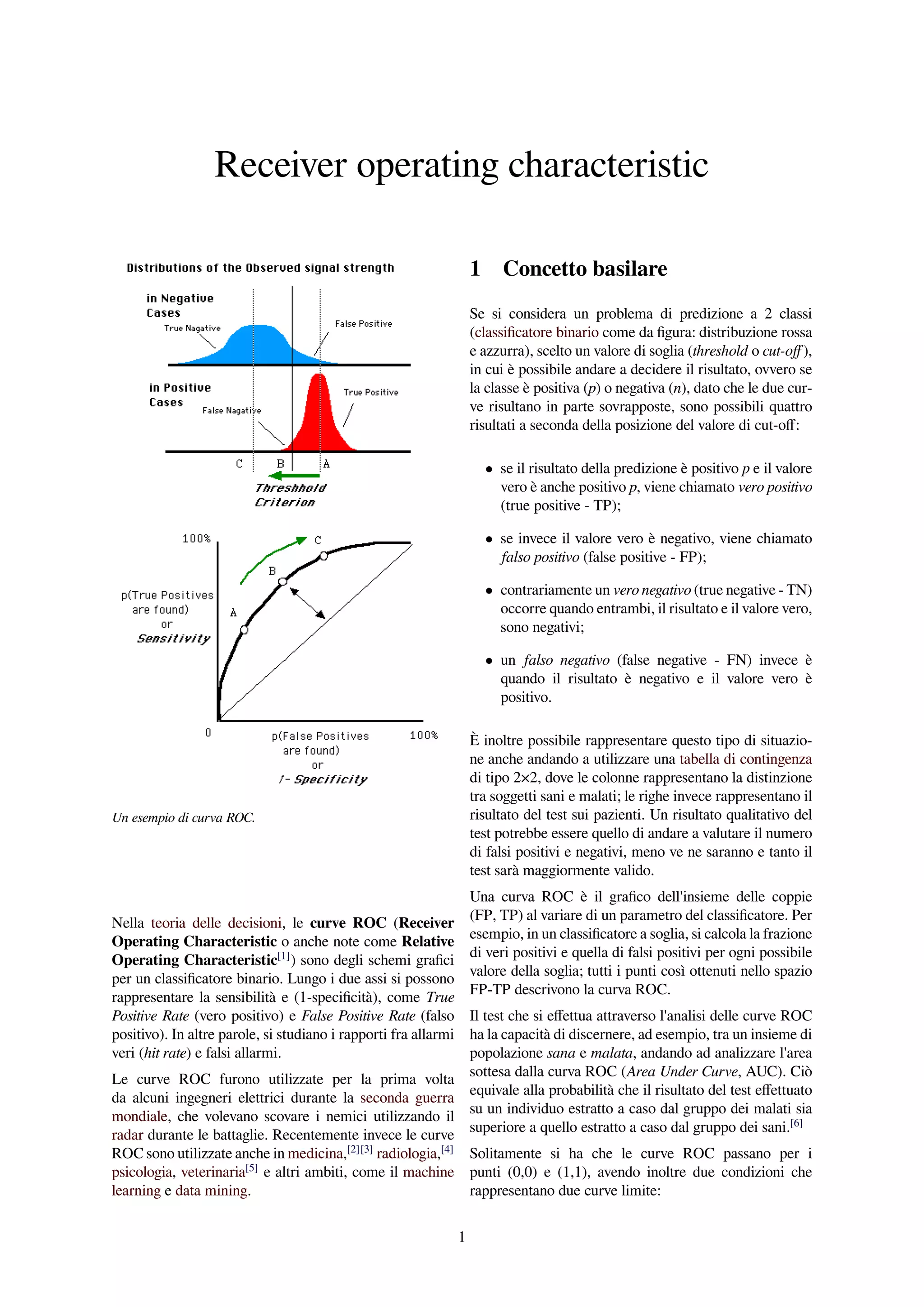 ROC :Receiver operating characteristic | PDF