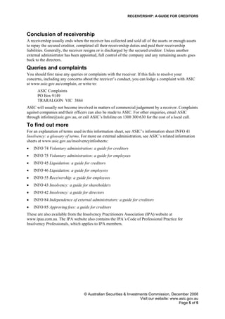 Receivership a guide for creditors | PDF