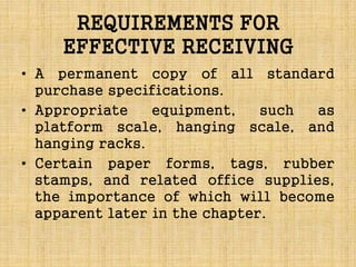 RECEIVING CONTROL POLICIES | PPTX