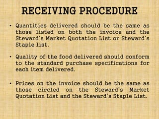 RECEIVING CONTROL POLICIES | PPTX