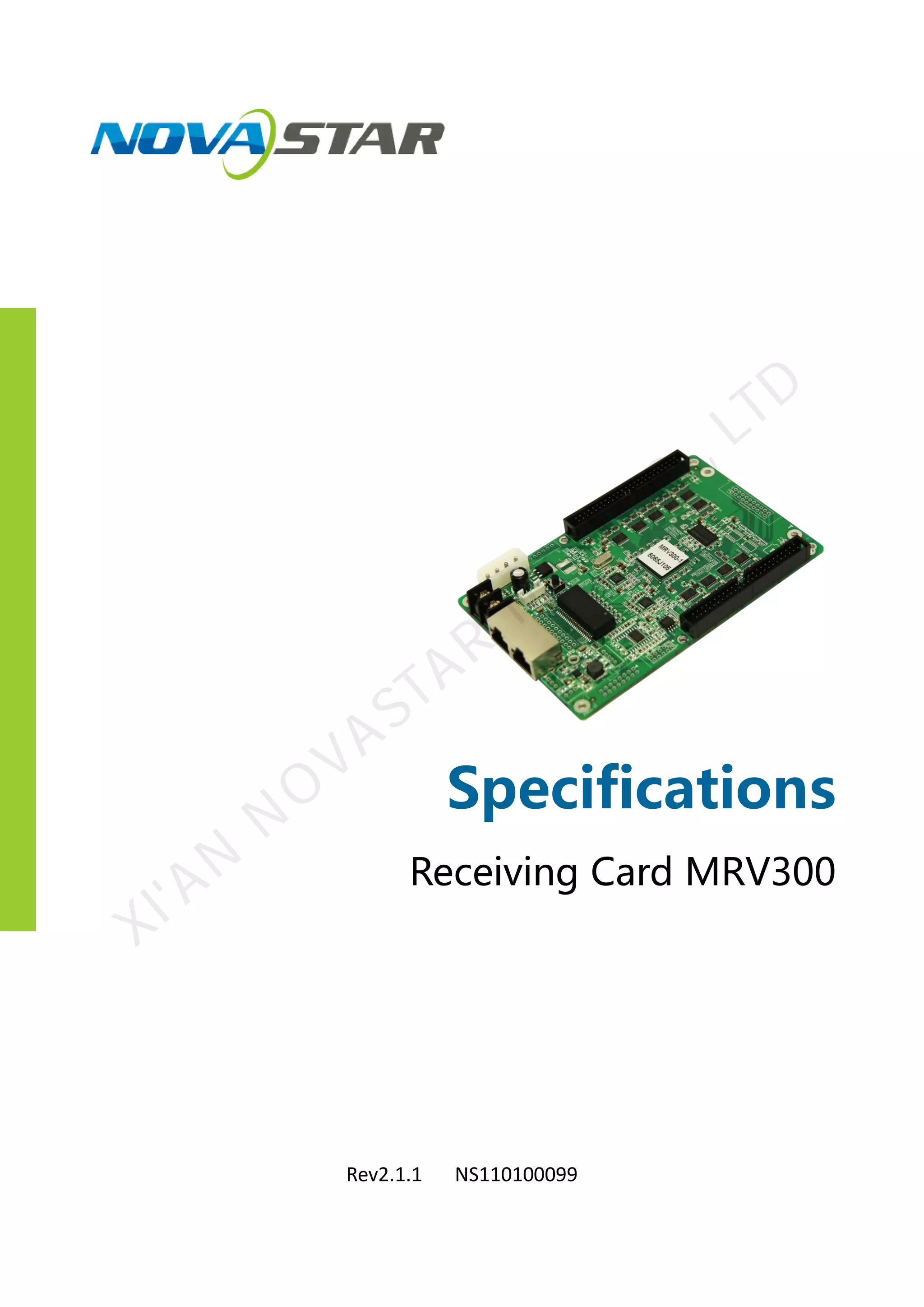 Receiving card mrv300 specifications v2.1.1 | PDF