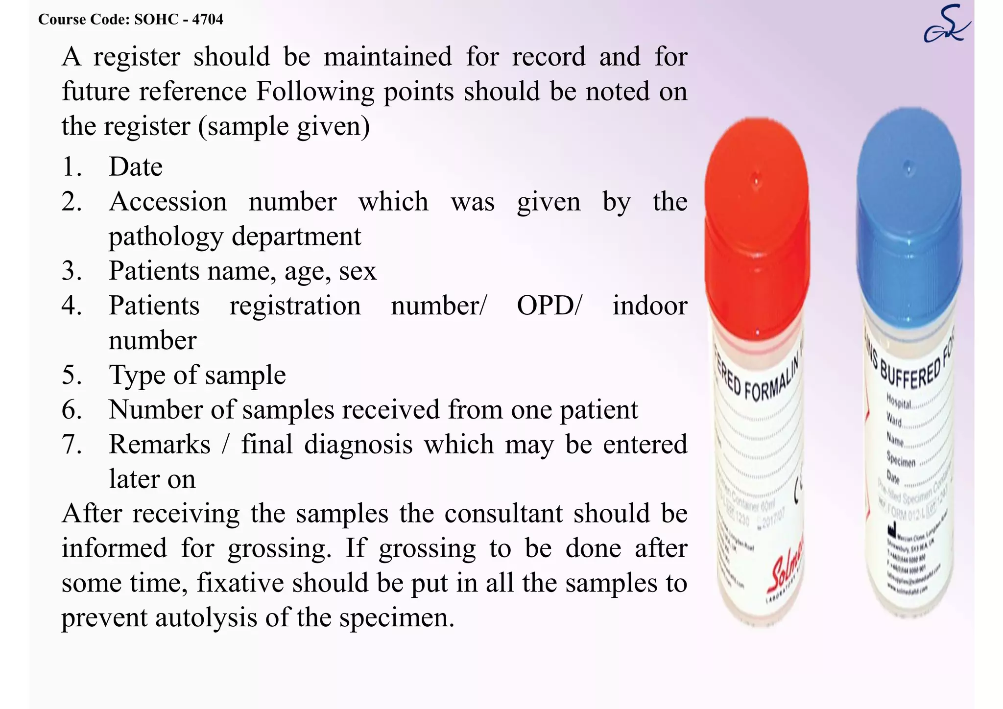 Receiving of surgical specimens | PDF | Surgery | Medical Health