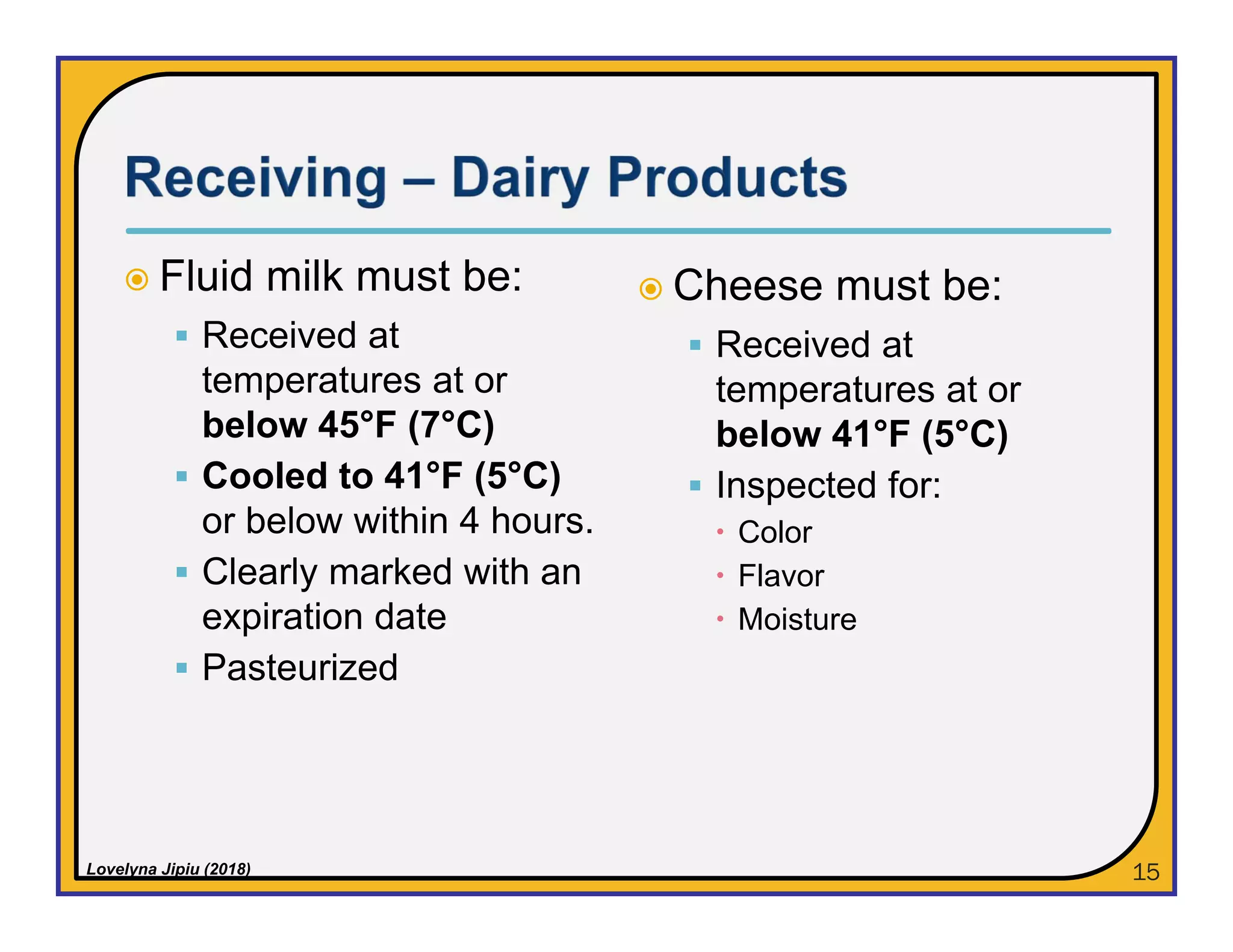 Food Receiving process | PDF