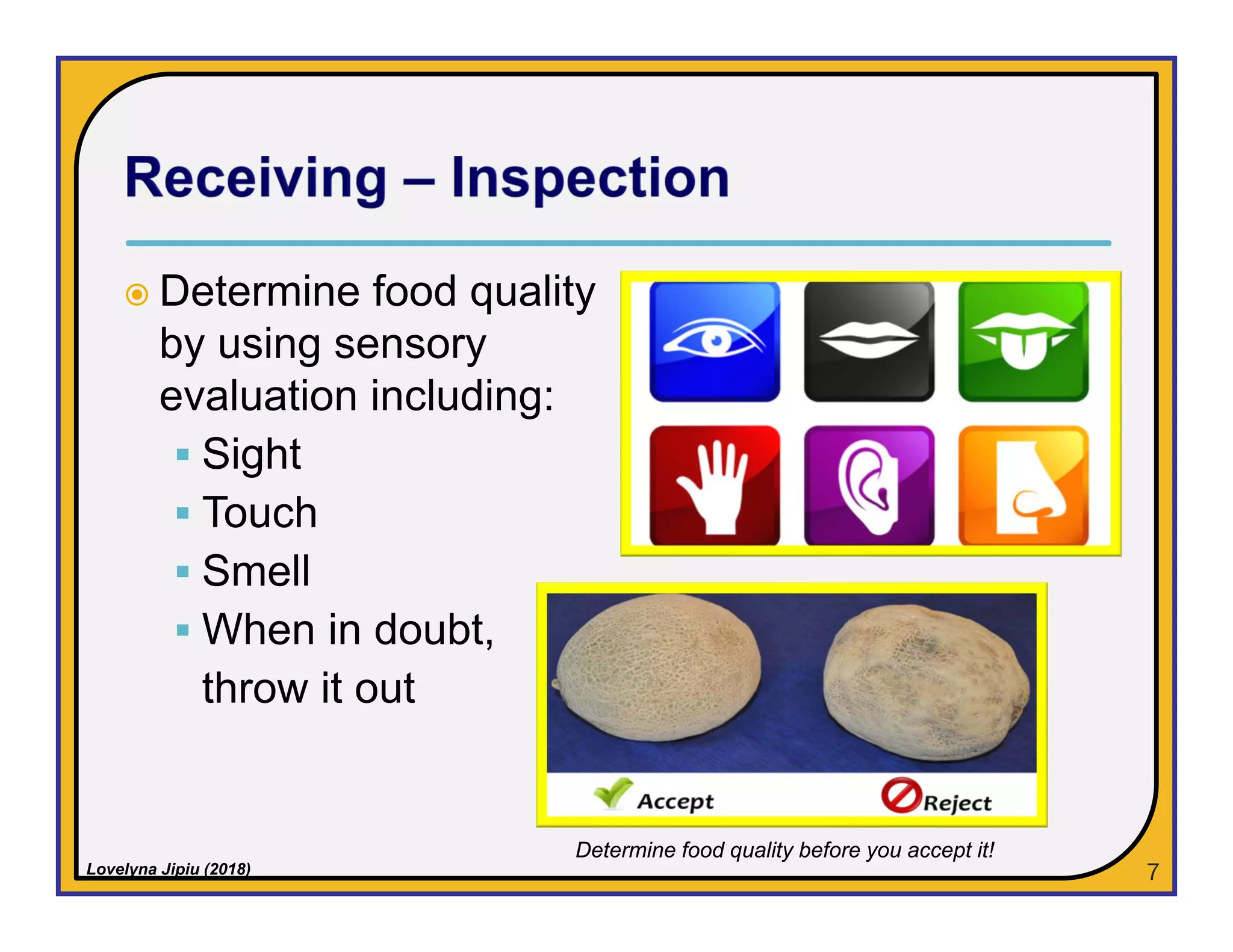 Food Receiving process | PDF