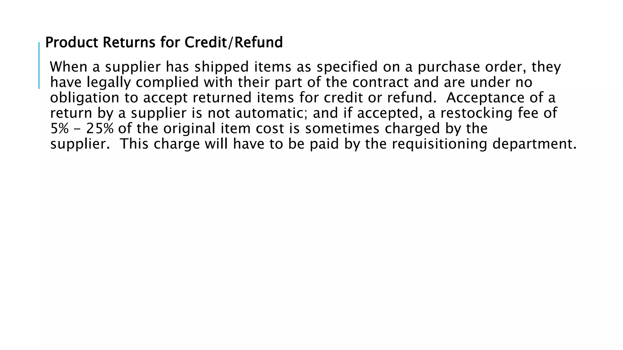 Receiving stocks | PPTX