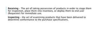 Receiving stocks | PPTX