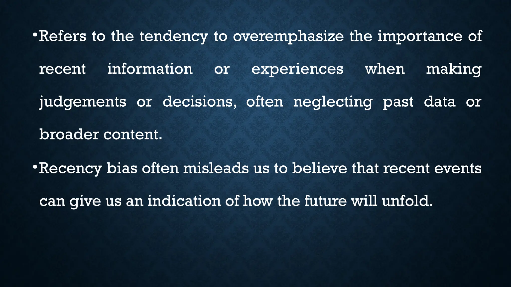 RECENCY BIAS- Final ppt (1).........pptx | Infectious Diseases | Diseases and Conditions