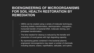 RECENT ADVANCEMENT IN GENETICALLY ENGINEERED MICROBES TO IMPROVE SOIL ...