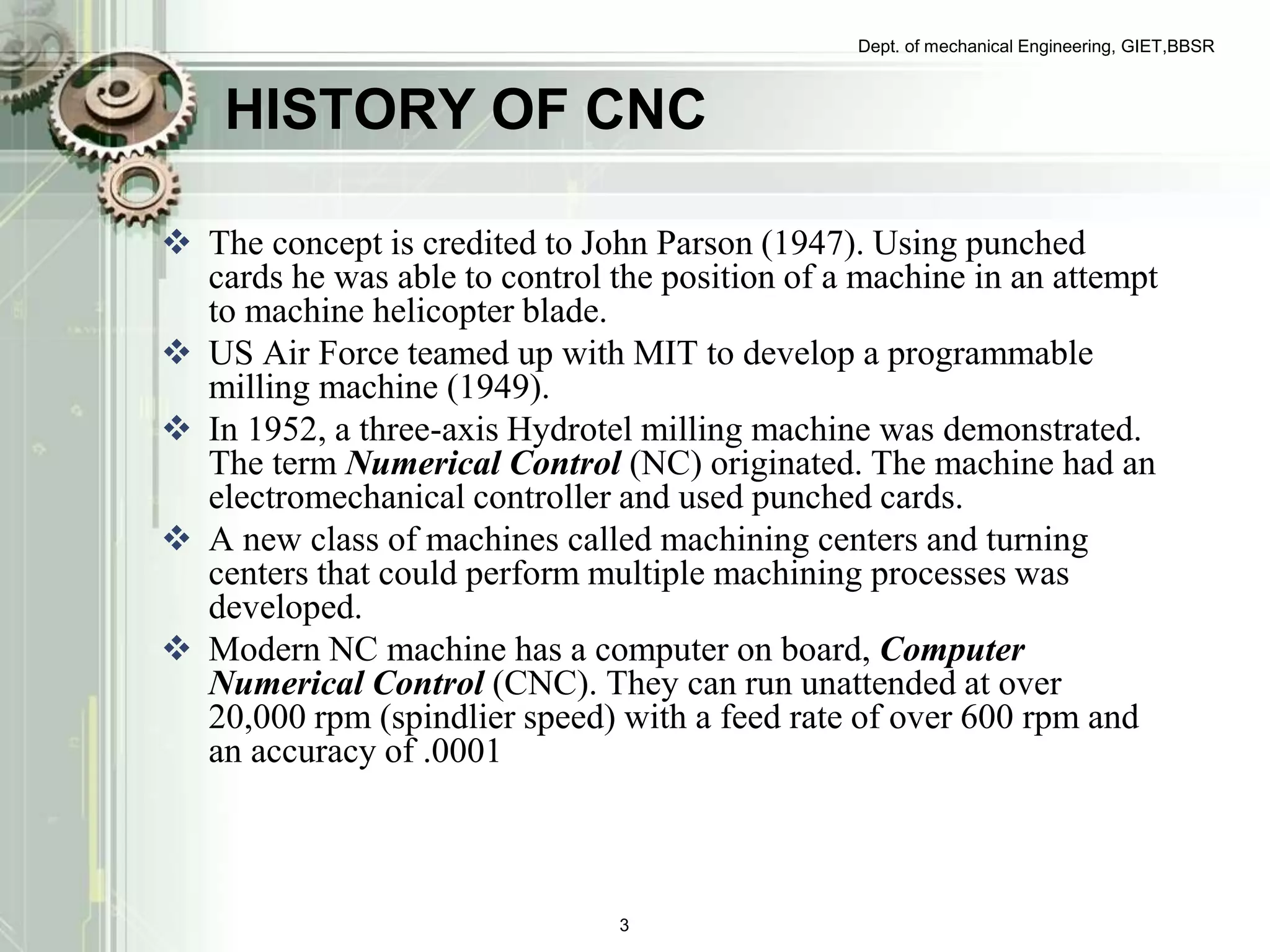 Recent Advancement of CNC Technology | PPTX