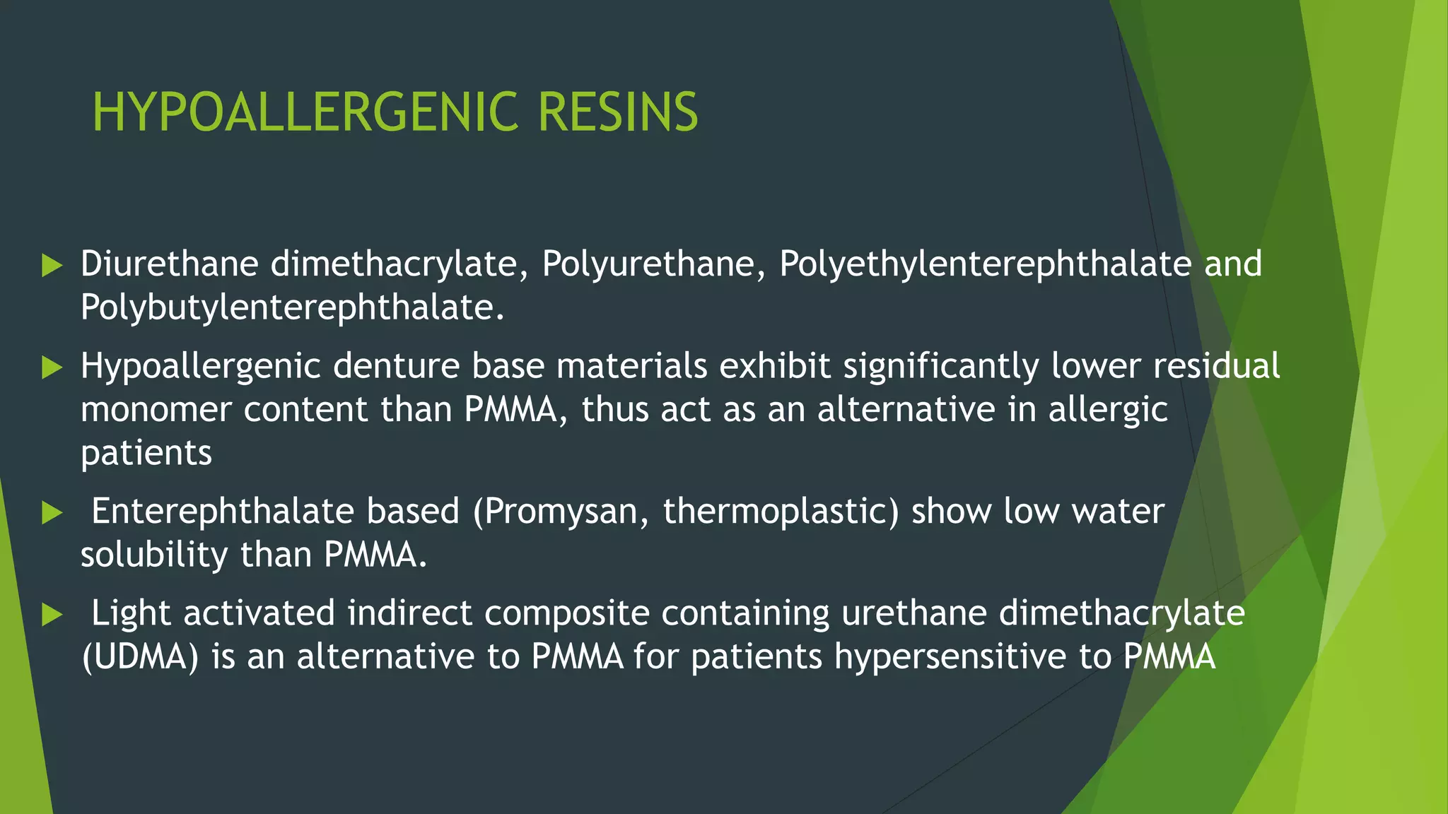 Recent advancements in denture base materials [autosaved] | PPTX