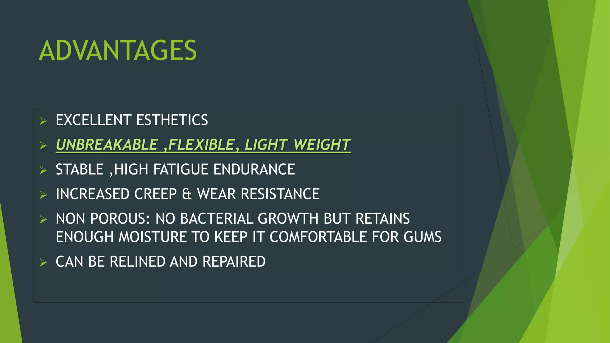 Recent advancements in denture base materials [autosaved] | PPTX