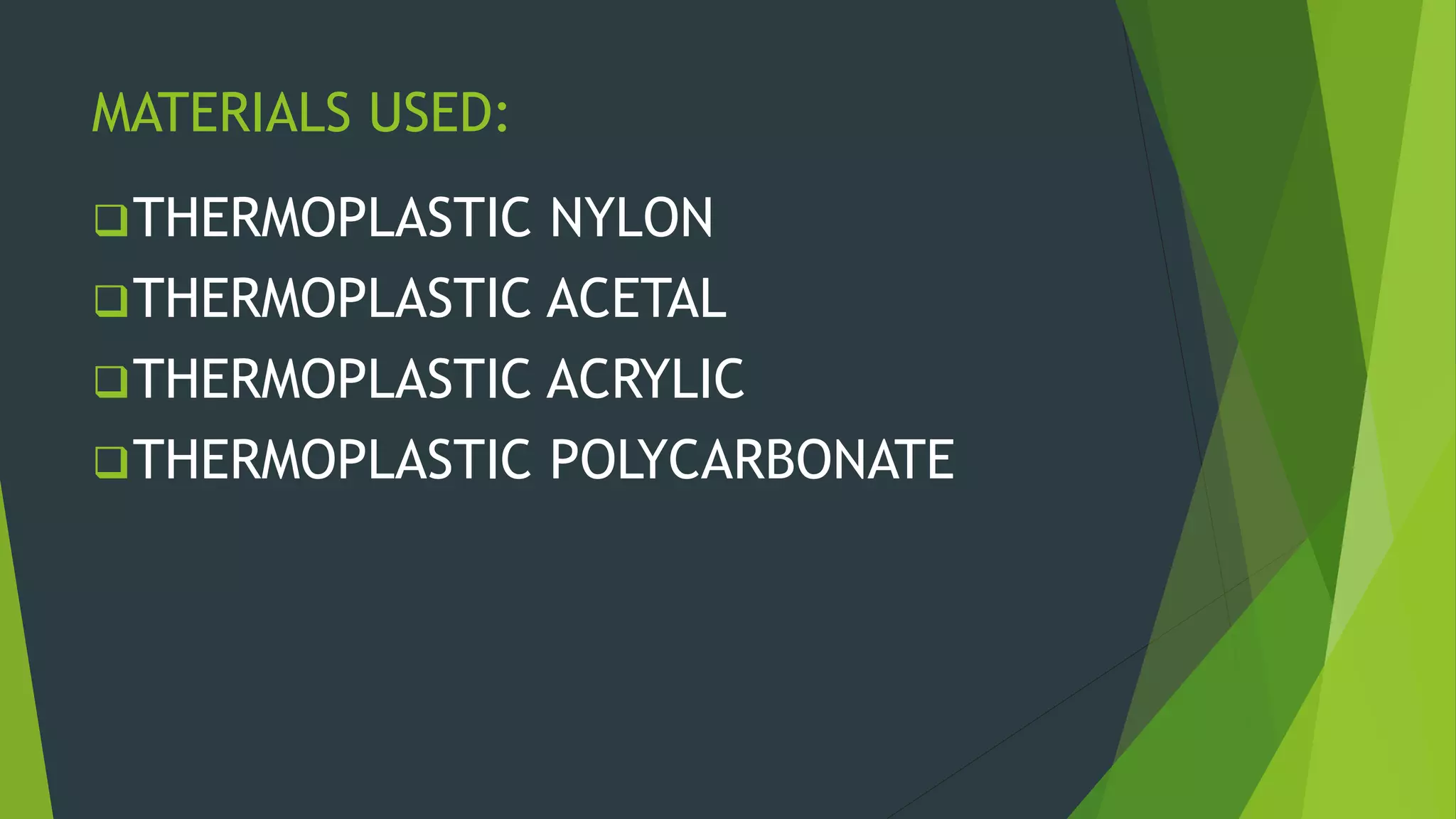 Recent advancements in denture base materials [autosaved] | PPTX