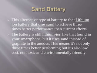 Recent advances in battery science and technology | PPTX