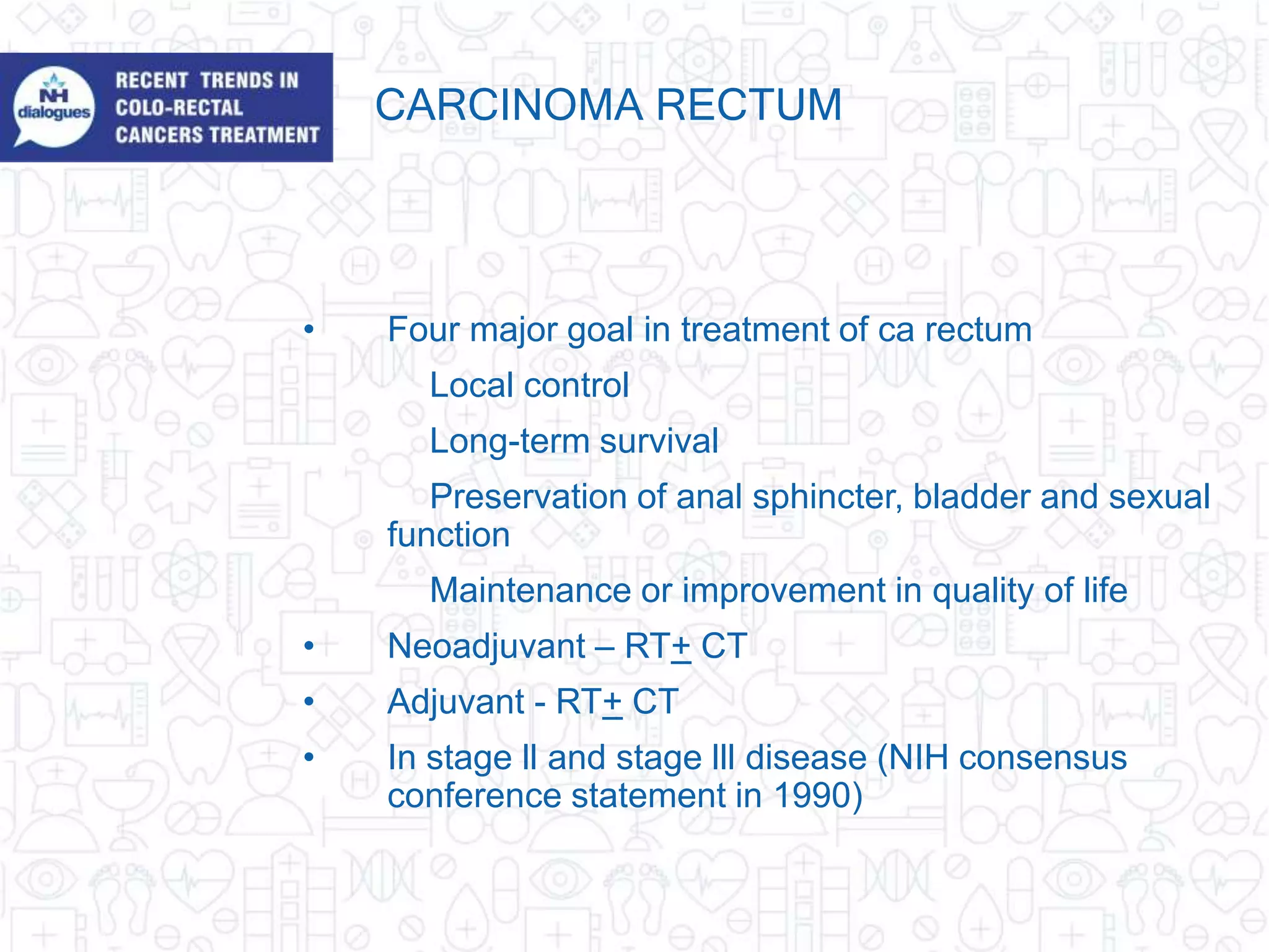 Recent advances in colo-rectal cancers treatment | PPTX