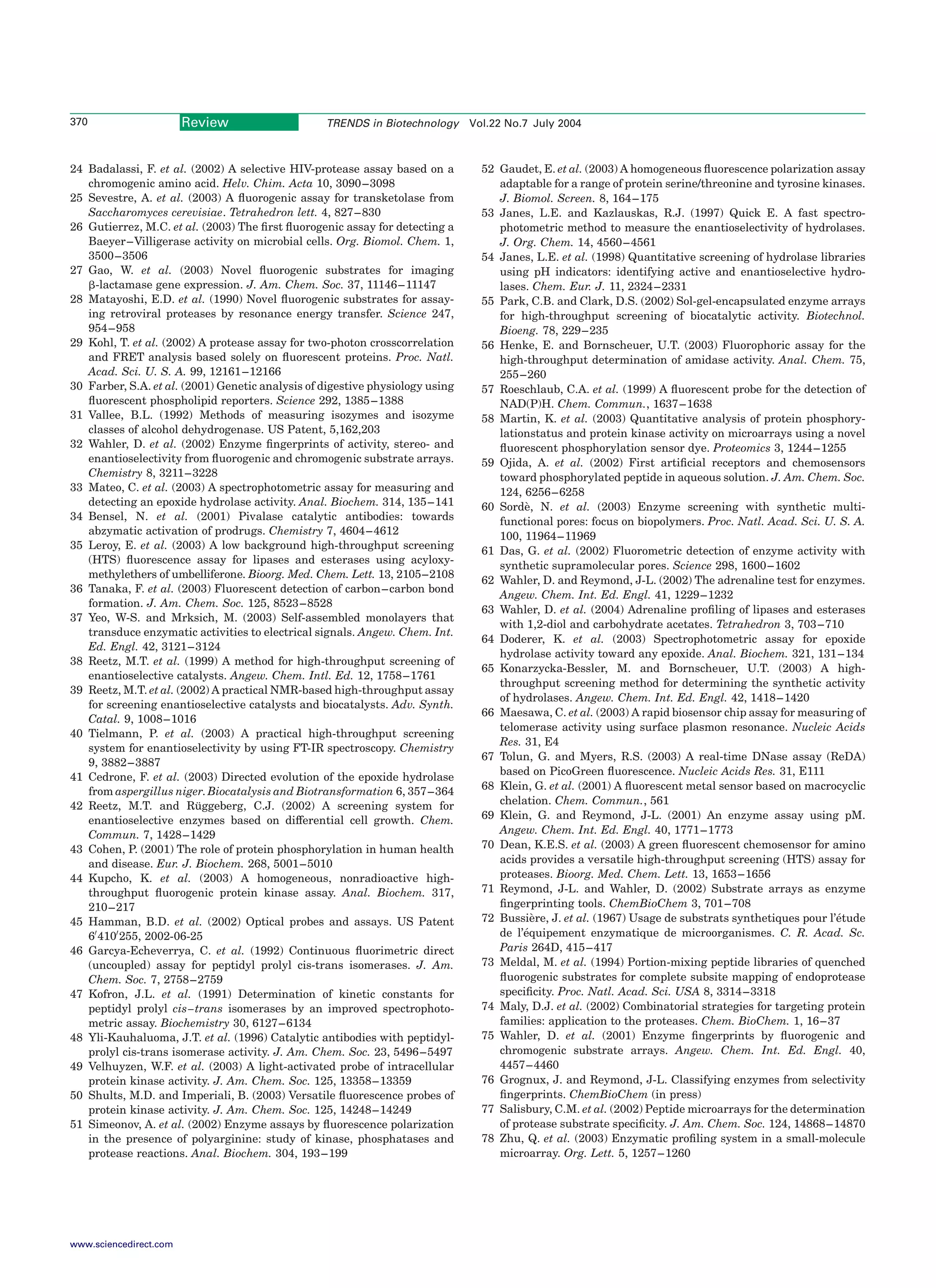 Recent advances in_enzyme_assays_2004 | PDF