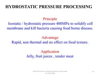 Recent advances in Food Preservation Ayurved.ppt