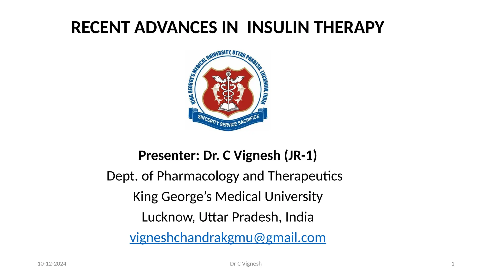 Recent advances in Insulin therapy: A comprehensive overview | PPTX