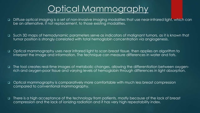 Recent advances in Mammography | PPTX | Medical Tests | Medical Health