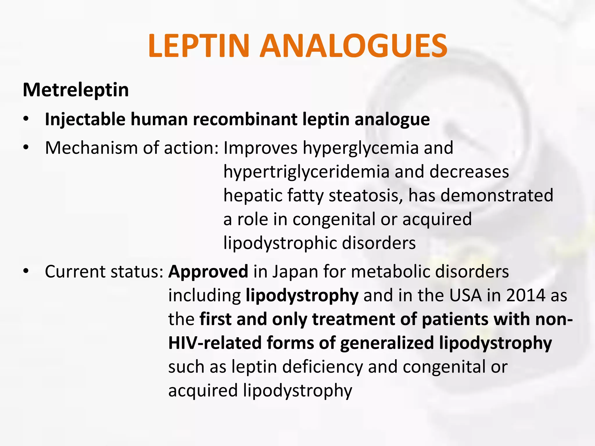Recent Advances in Obesity Pharmacotherapy | PPTX