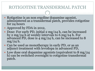 Recent advances in the management of Parkinson's Disease (PD) | PPTX