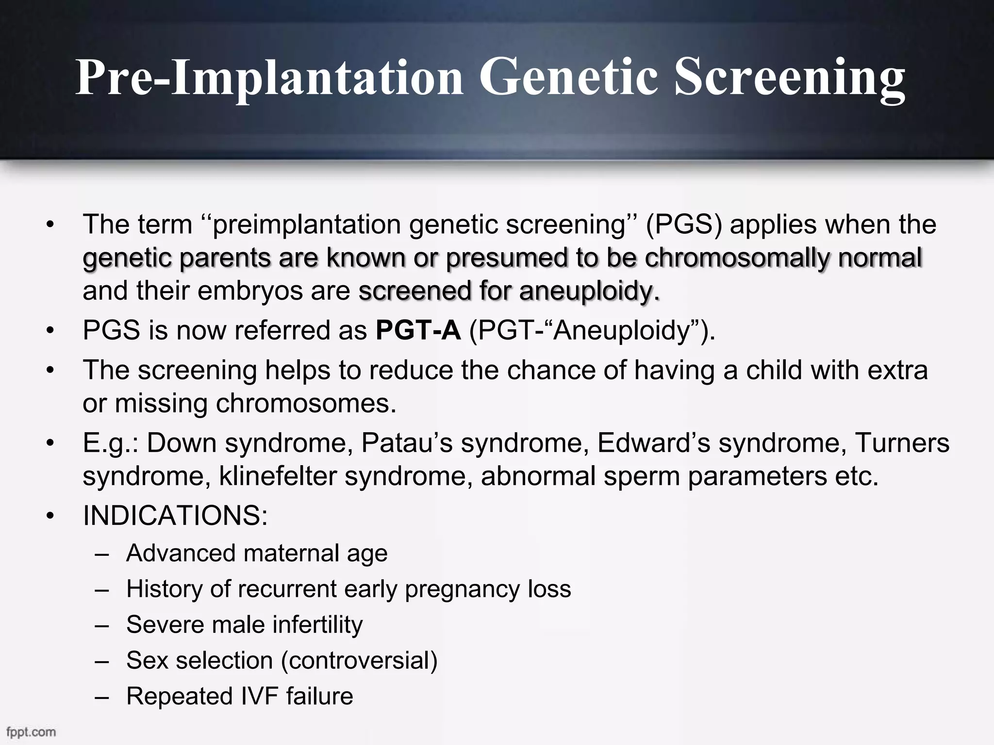 Recent advances in PGT | PPT