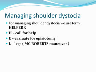 Recent advances in shoulder dystocia ppt | PPTX