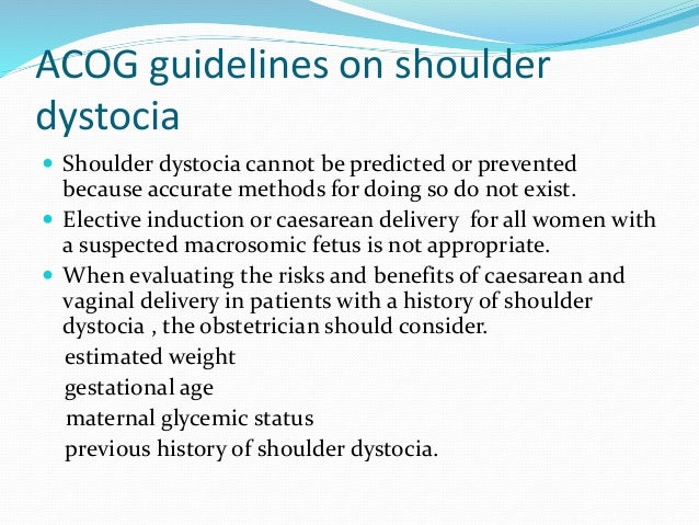 Recent advances in shoulder dystocia ppt