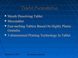 Recent advances in tablet copy | PPT