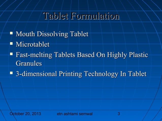 Recent advances in tablet copy | PPT | Pharmaceutical Drugs | Medical ...