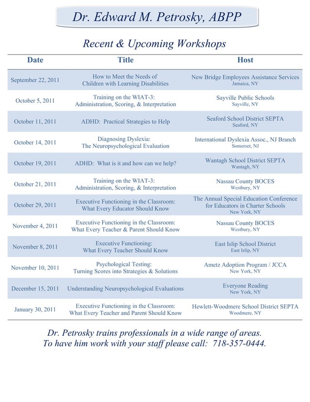 Special Education Inservice Training | DOC